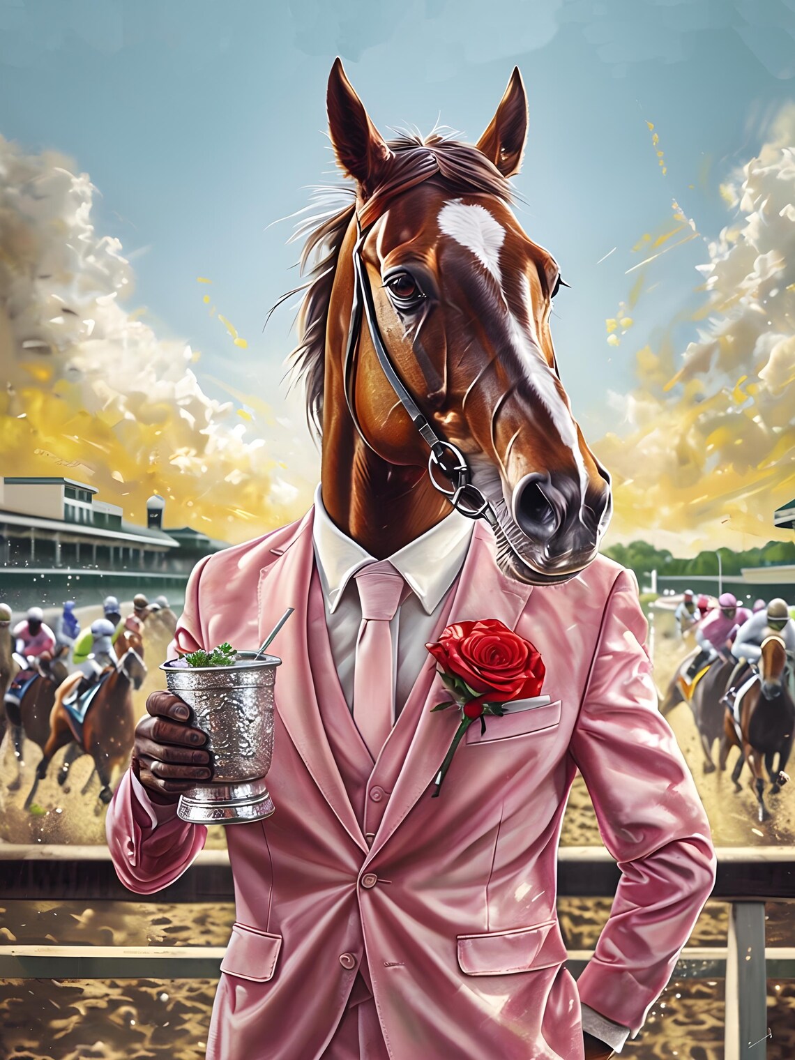 Dapper Horse #2 With Mint Julep, Digital Download, Kentucky Derby ...