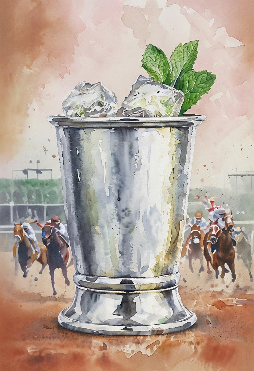 Kentucky Derby, Mint Julep, Poster, Julep Cup, Horse Racing, Wall Art ...