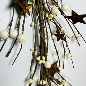 Rustic Pip Berry Garland: Primitive Farmhouse Decor With Metal Stars - Etsy