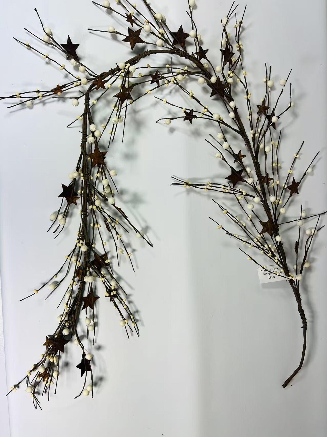 Rustic Pip Berry Garland: Primitive Farmhouse Decor With Metal Stars - Etsy