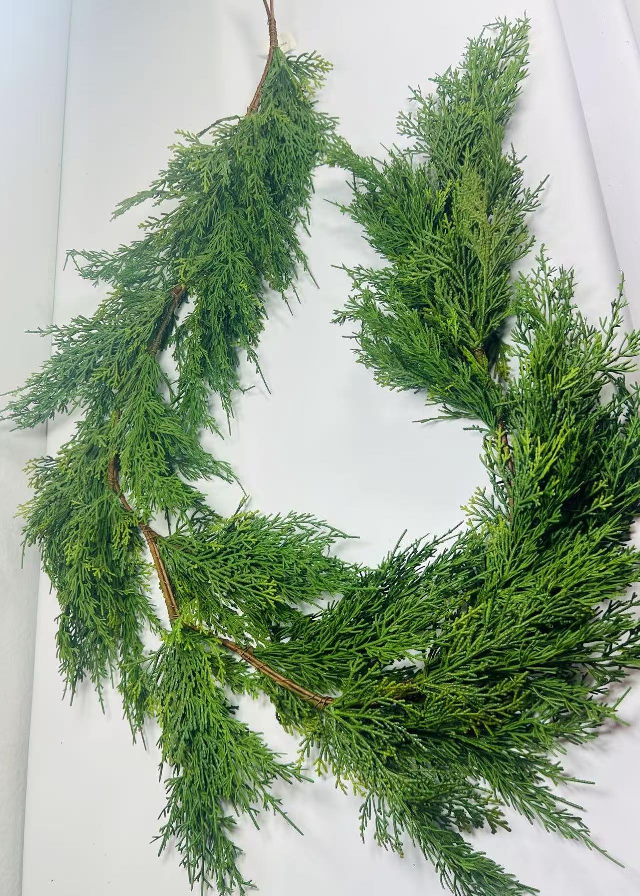 Real Touch Cedar Garland 6ft | Lifelike Evergreen Christmas Greenery ...