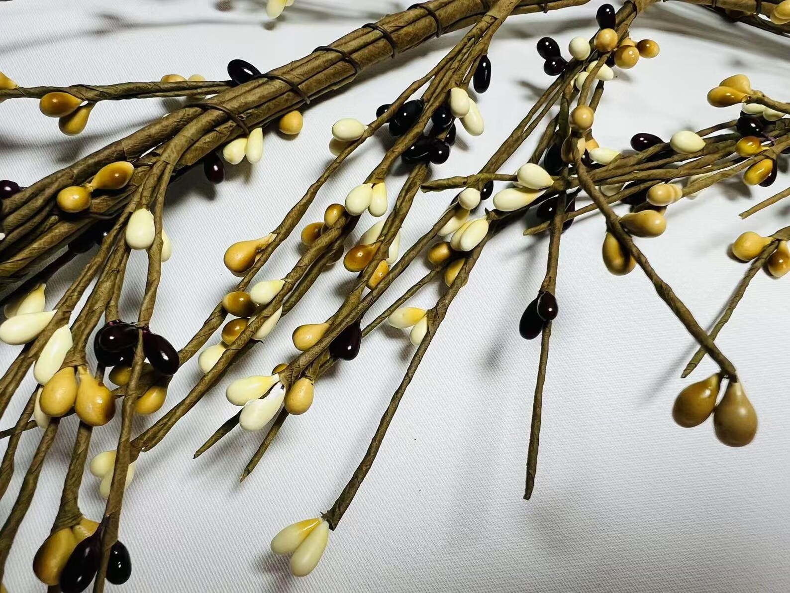4.5ft Mustard Cream Burgundy Pip Berry Garland | Rustic Farmhouse Fall ...