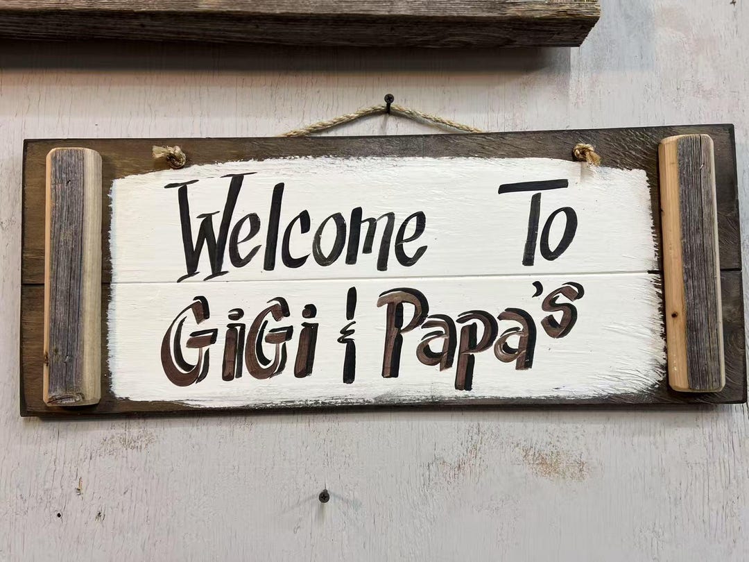 Welcome to Gigi & Papa’s Sign | Grandparents Home Decor | Rustic ...