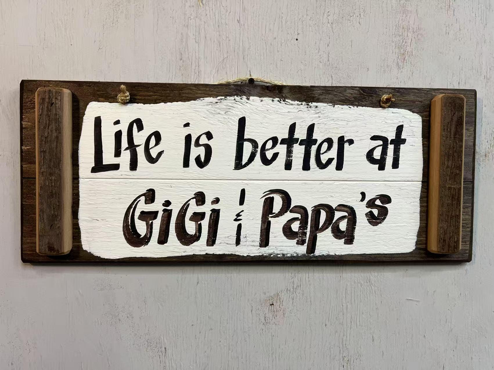 Hand Painted Gigi and Papa Sign: Rustic Farmhouse Wood Decor - Etsy