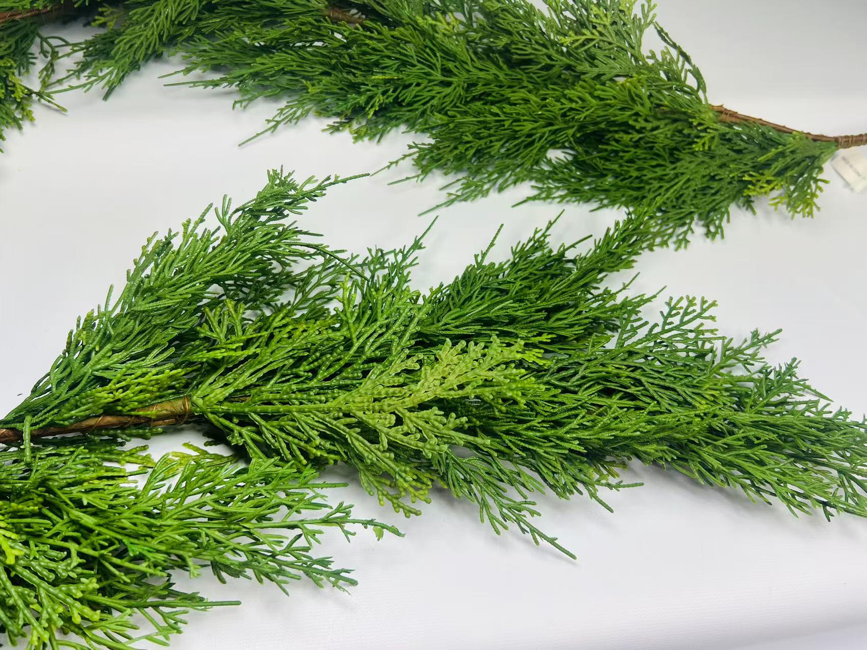 Real Touch Cedar Garland 5ft | Lifelike Evergreen Christmas Greenery ...