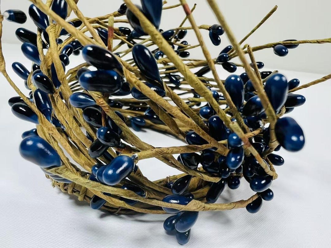 Navy Blue Pip Berry Candle Ring: Rustic Farmhouse Decor - Etsy