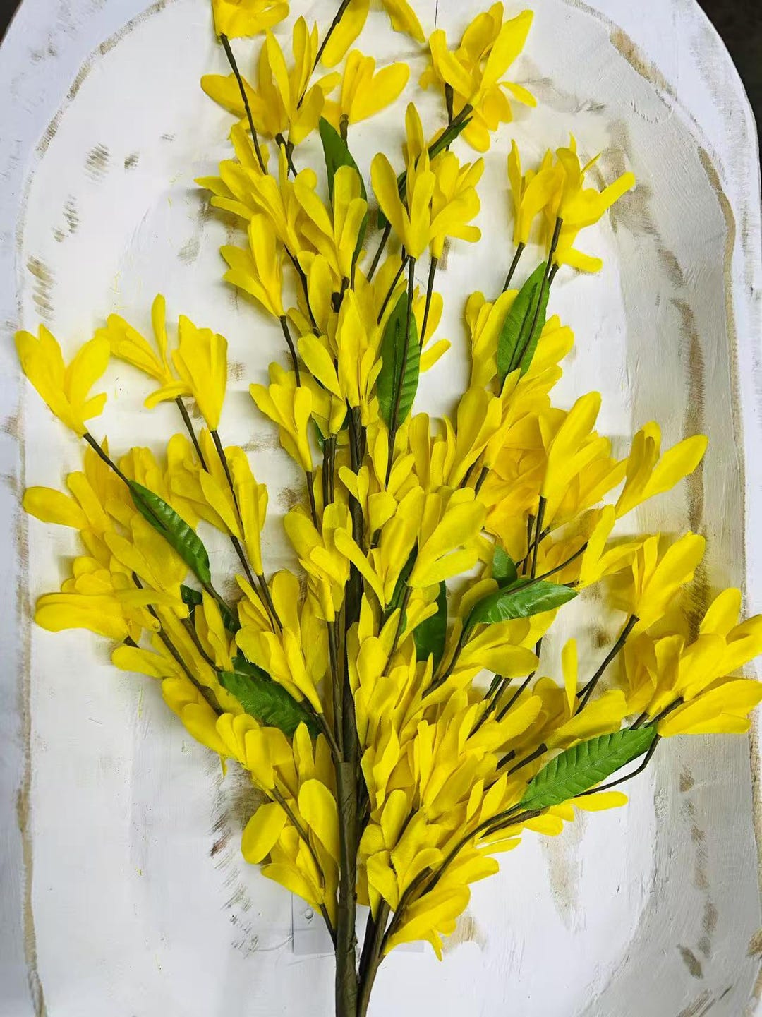 Silk Forsythia Stem 22” Yellow Artificial Spring Branch Easter Floral ...