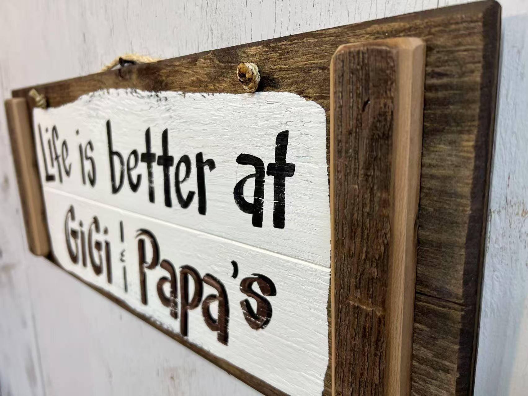 Hand Painted Gigi and Papa Sign: Rustic Farmhouse Wood Decor - Etsy