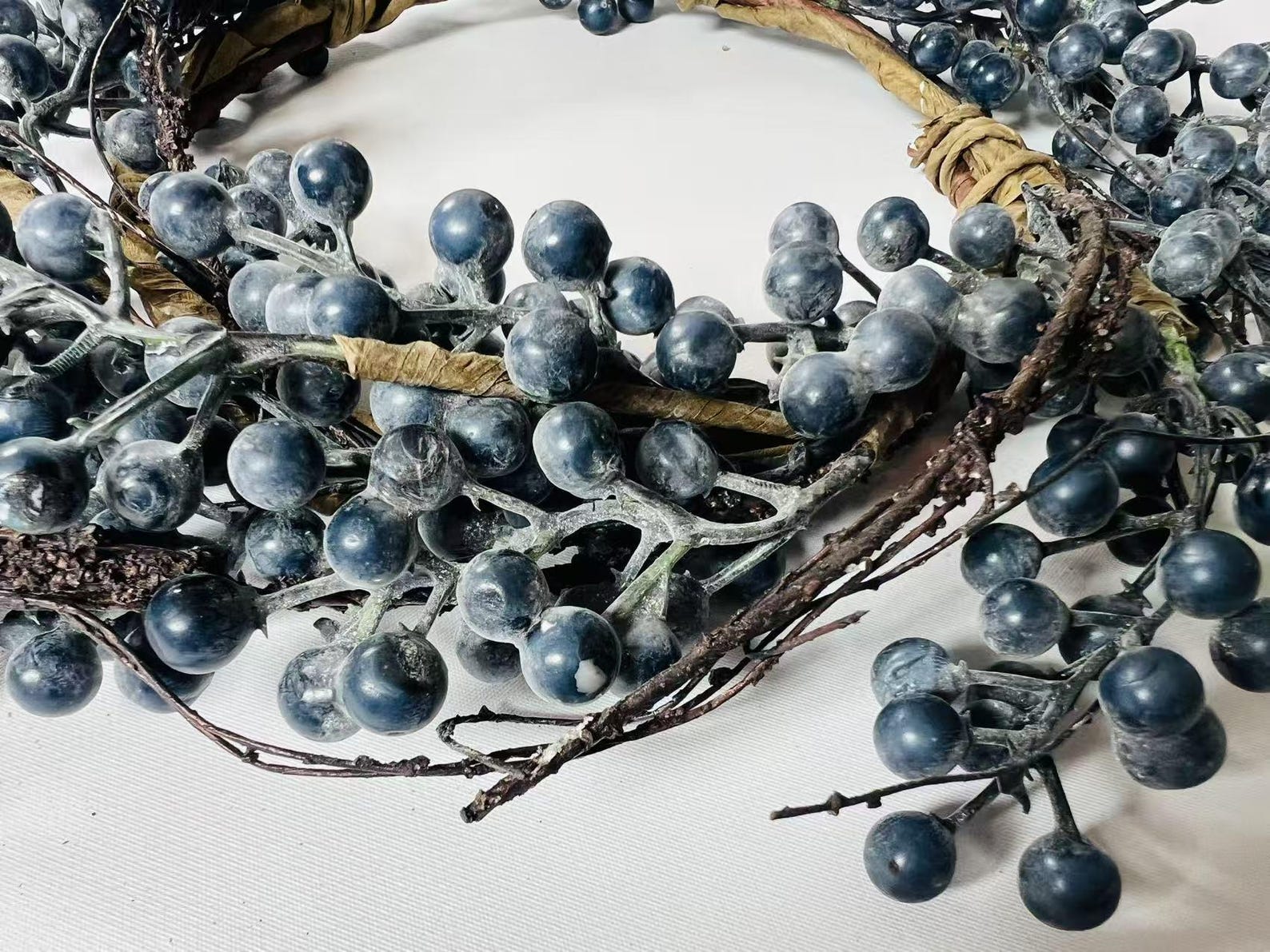 Rustic Blue Berry Wreath 6.5” | Farmhouse Mini Wreath | Winter Door ...