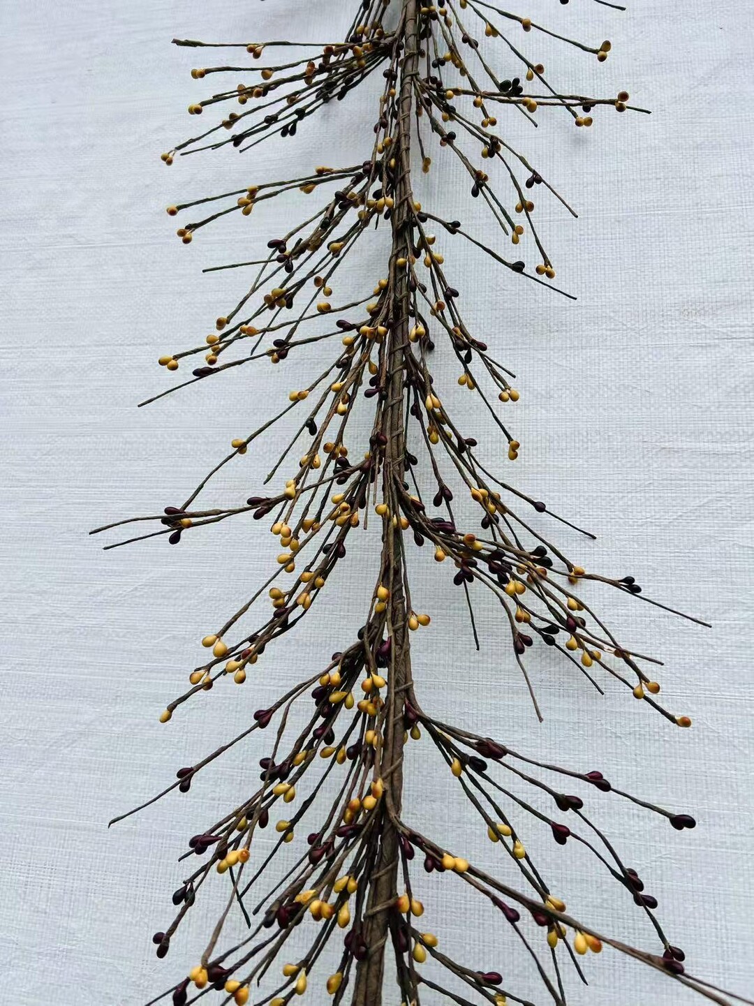 Burgundy Mustard Pip Berry Garland Fall Primitive Farmhouse Swag Rustic ...