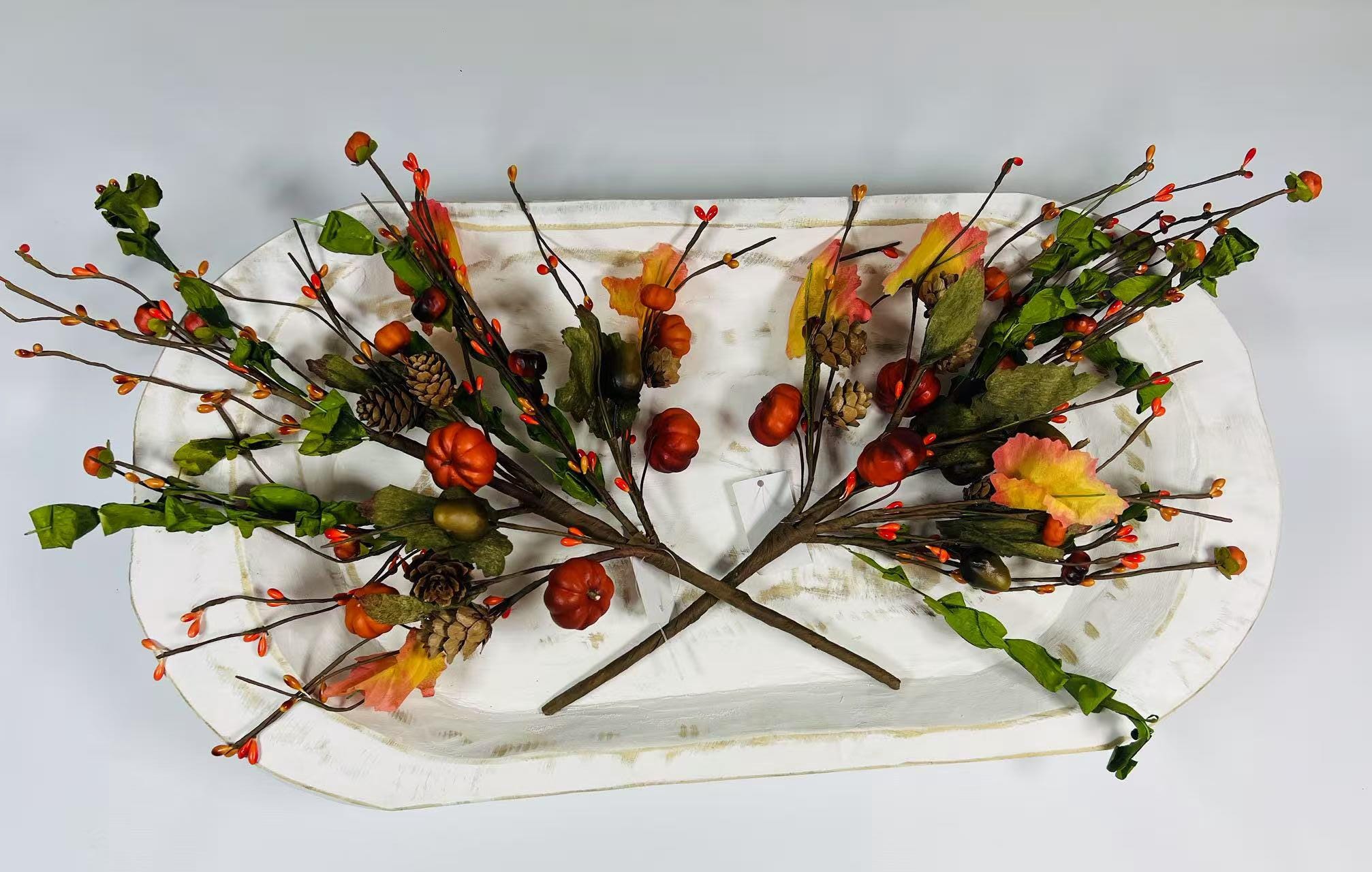 18” Fall Pumpkin Pick With Acorns Pinecones Berries – Autumn Harvest ...