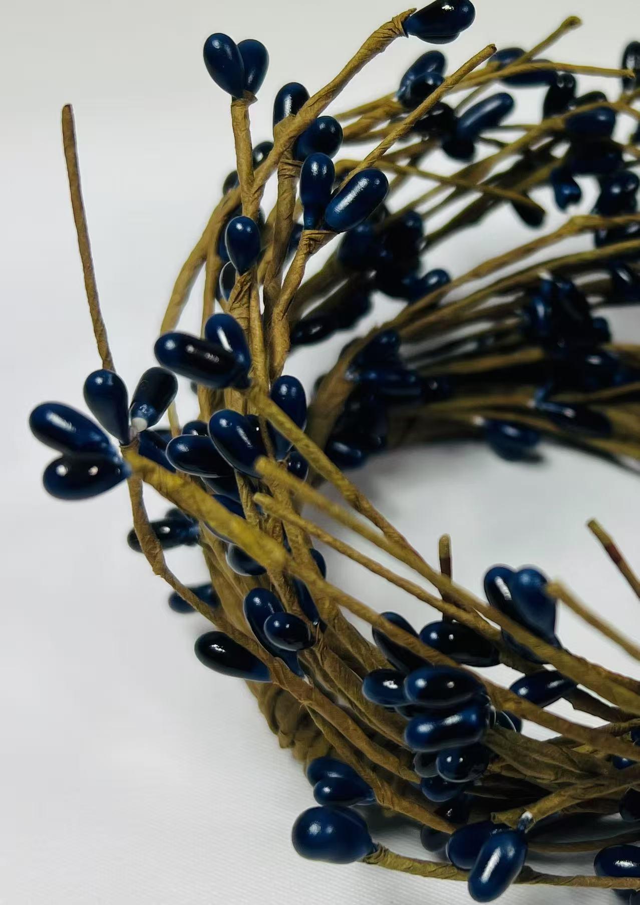 Navy Blue Pip Berry Candle Ring: Rustic Farmhouse Decor - Etsy
