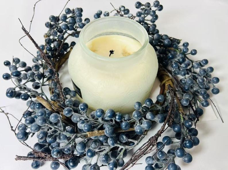 Rustic Blue Berry Wreath 6.5” | Farmhouse Mini Wreath | Winter Door ...