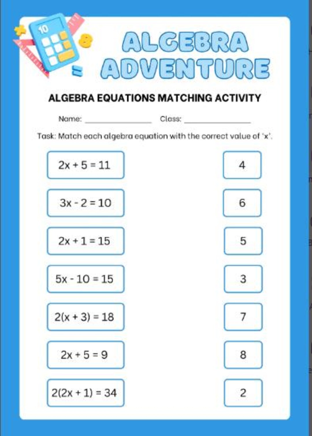 11 Advance Algebra Worksheet Digital Download - Etsy