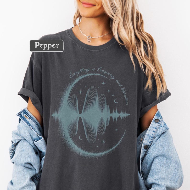 Boho Graphic Tee Women - Music Frequency and Vibration Celestial Shirt ...