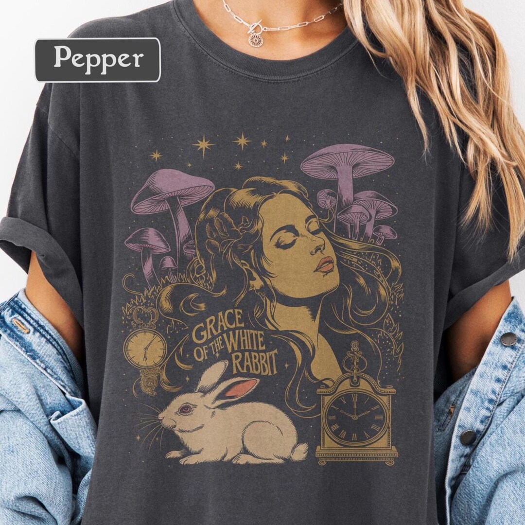 Vintage Psychedelic Rock Tee, 60s Acid Rock Band Inspired White Rabbit ...