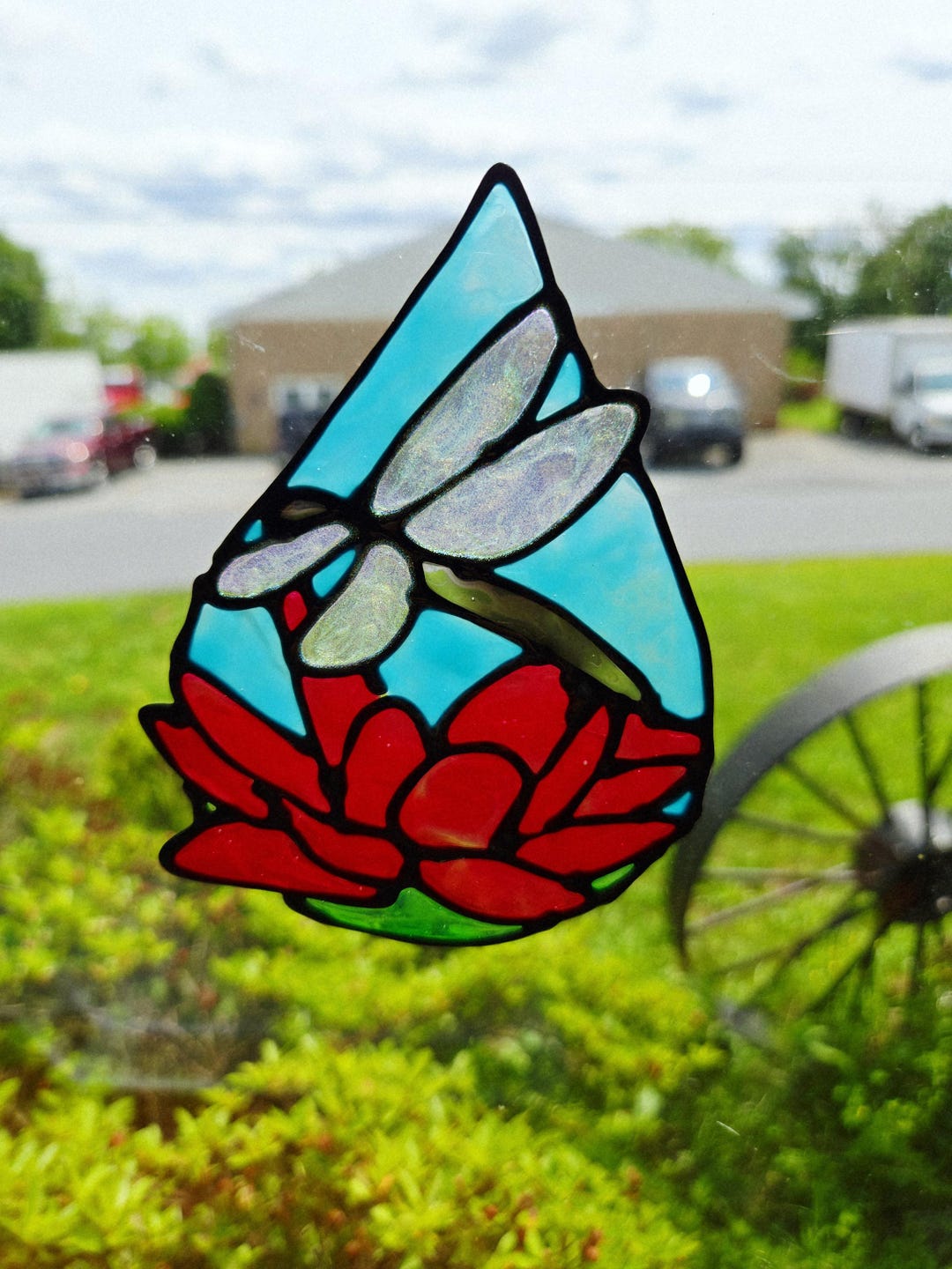 Teardrop Dragonfly Window Cling - Etsy