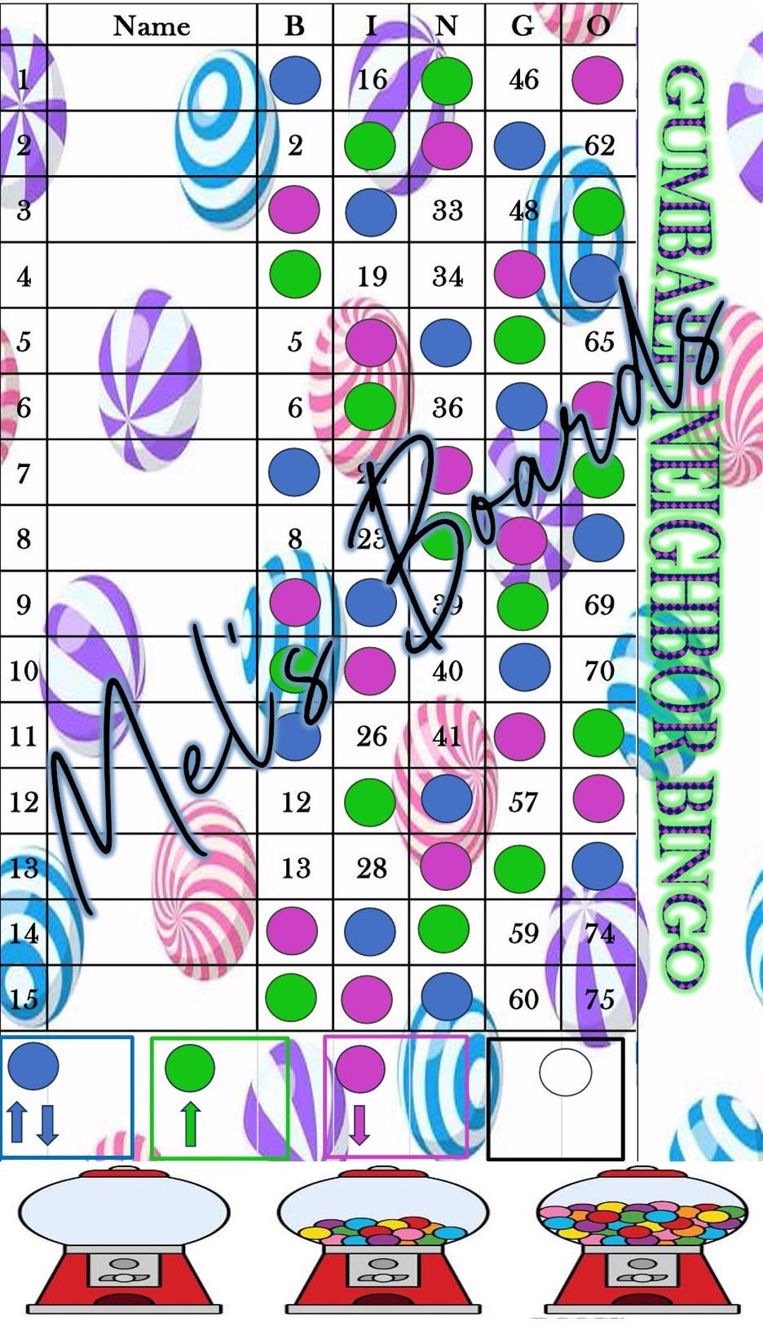 Gumball Neighbor Bingo - Etsy
