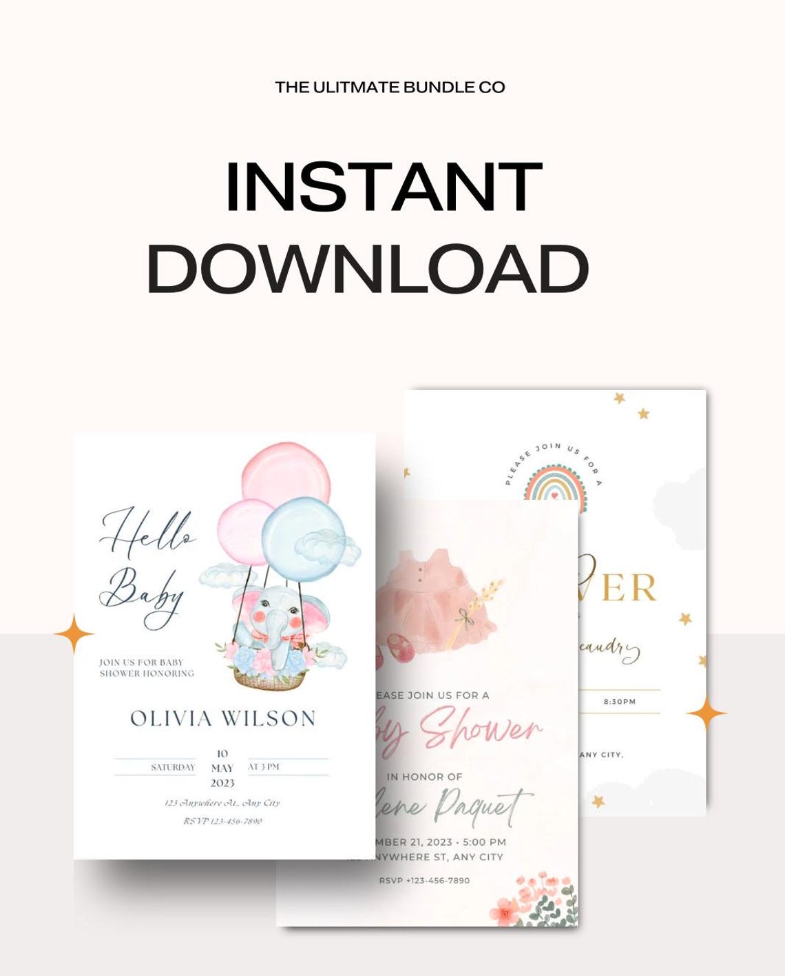 32 Editable Baby Shower Invitation Templates | MRR & PLR | Instant ...
