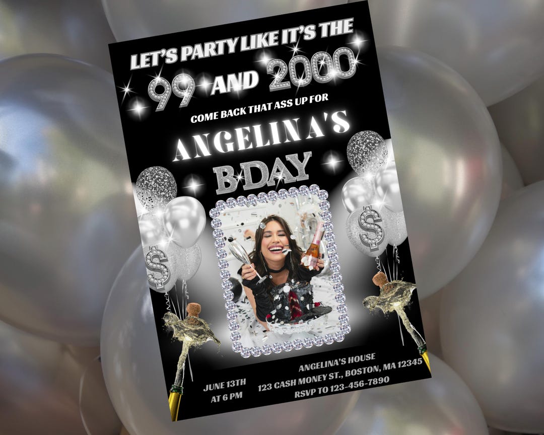 Party Like It’s the 99 and 2000 Birthday Invitation Template - Etsy