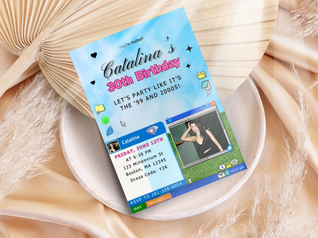 Y2K Windows XP Party Invitation Template | Personalized & Editable ...