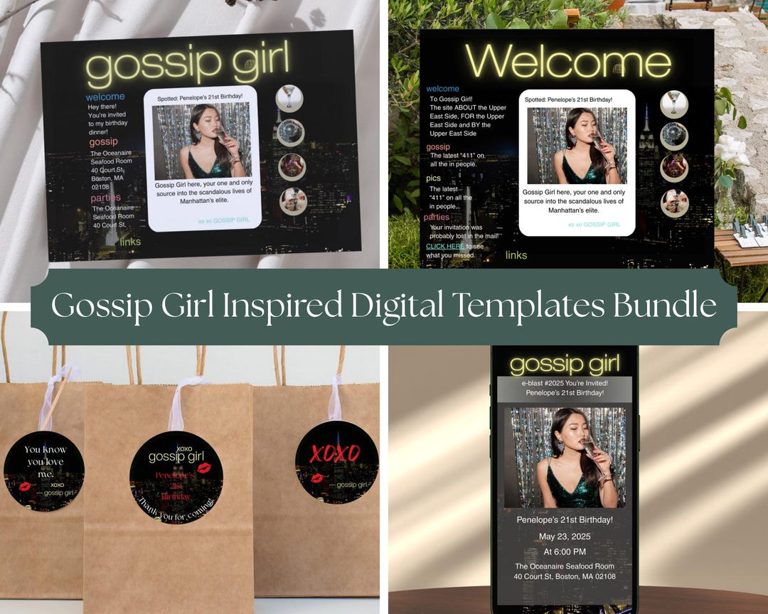 Gossip Girl Inspired Invitation Bundle - Etsy