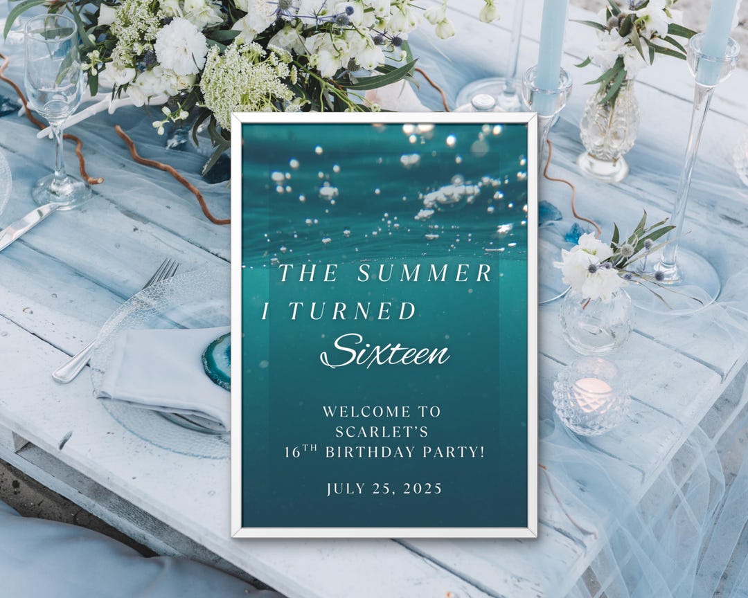 The Summer I Turned Pretty - Birthday Sign Template - Includes Two ...