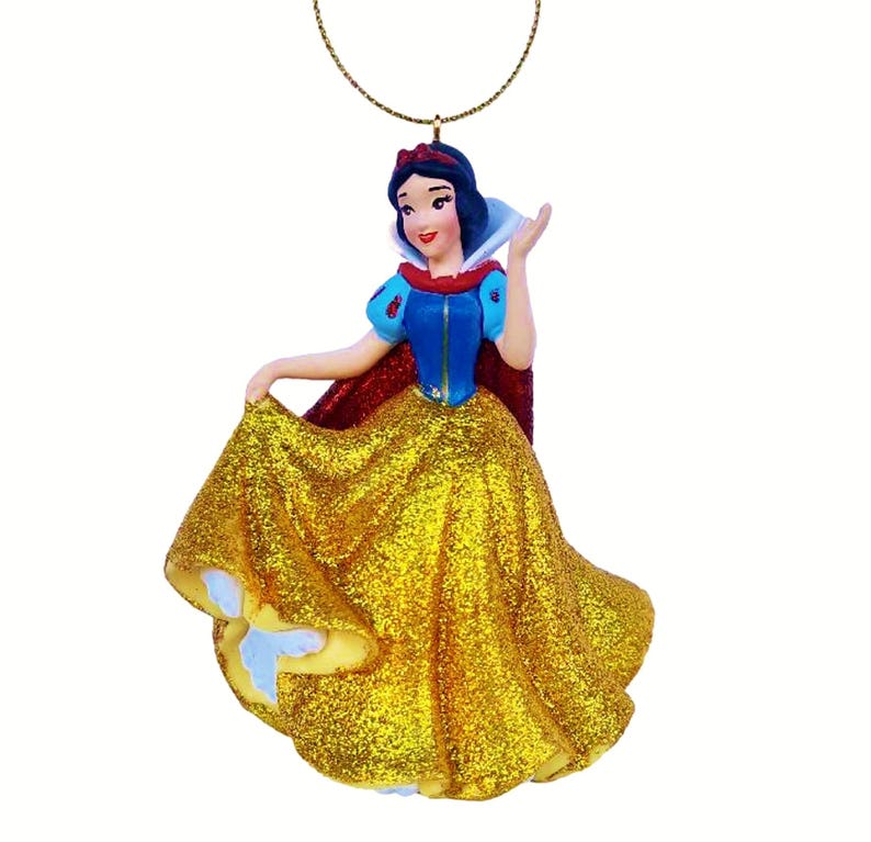 Princess Snow White Ornament Figure Figurine Gold Gown Christmas Gift ...