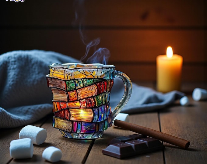 3D Resin Book Lover Mug | Handmade Artistic Coffee Cup | Unique Reading ...