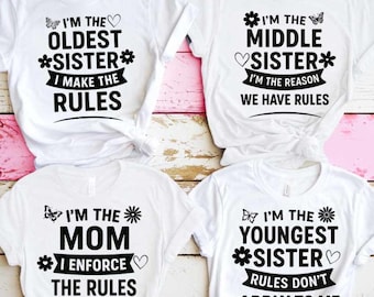 Sisters PNG SVG Bundle, Funny Oldest, Middle, Youngest Sister Quotes ...
