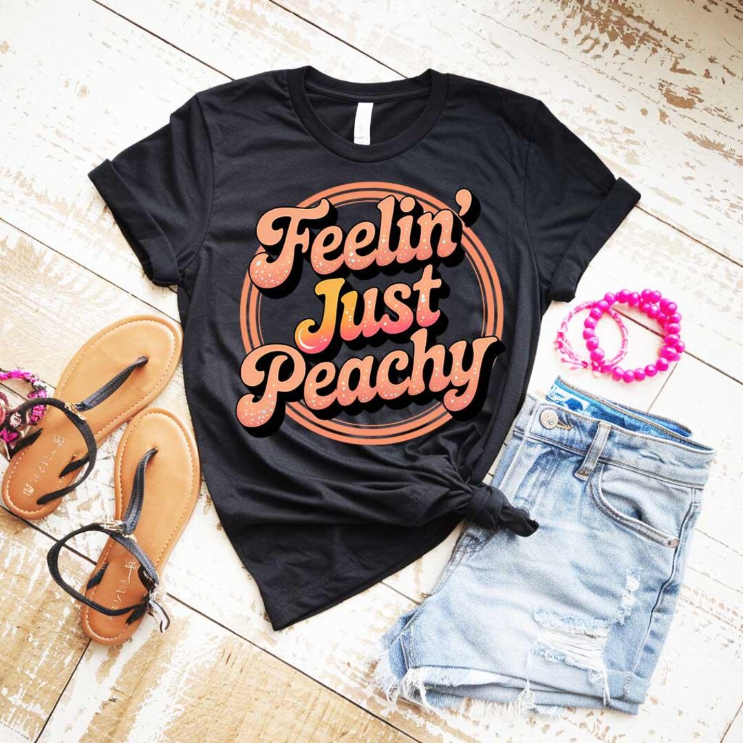 Peach SVG PNG Bundle 3 Versions Feelin’ Just Peachy Retro Peach Farm ...