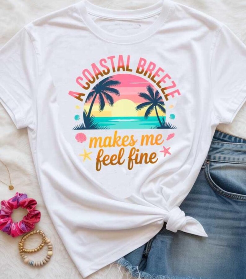 Beach SVG PNG A Coastal Breeze Makes Me Feel Fine With Palm Trees for ...