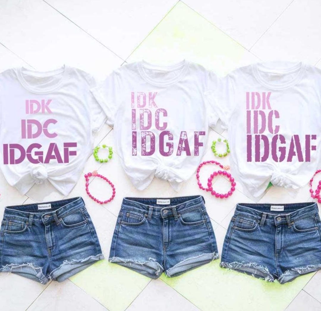 Funny SVG PNG Bundle Sarcastic Pink IDK 3 Version Graphics for Women ...