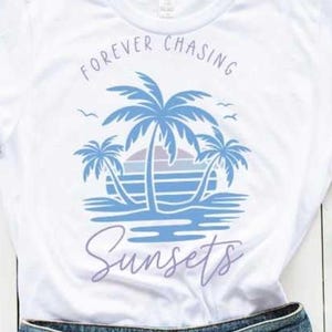 Sunset SVG PNG Forever Chasing Sunsets Retro Summer Beach for Cricut ...