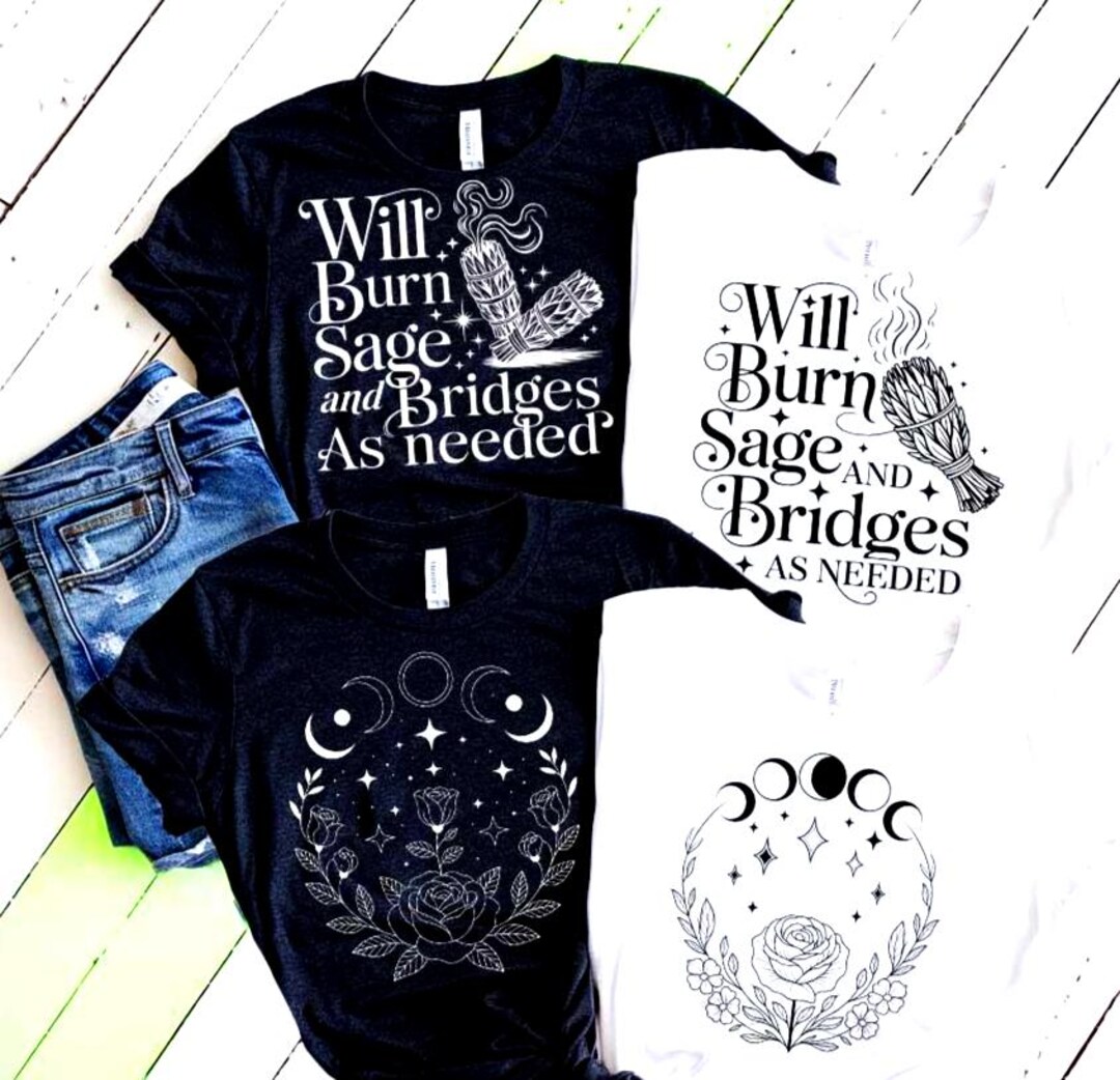 Will Burn Sage and Bridges SVG PNG Bundle, Spiritual Quote SVG Set of 8 ...