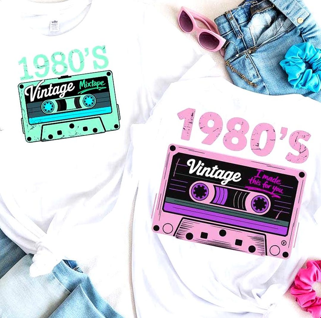 80s SVG PNG Bundle 2 Versions Vintage Mixtape Cassette Png, Retro Music ...