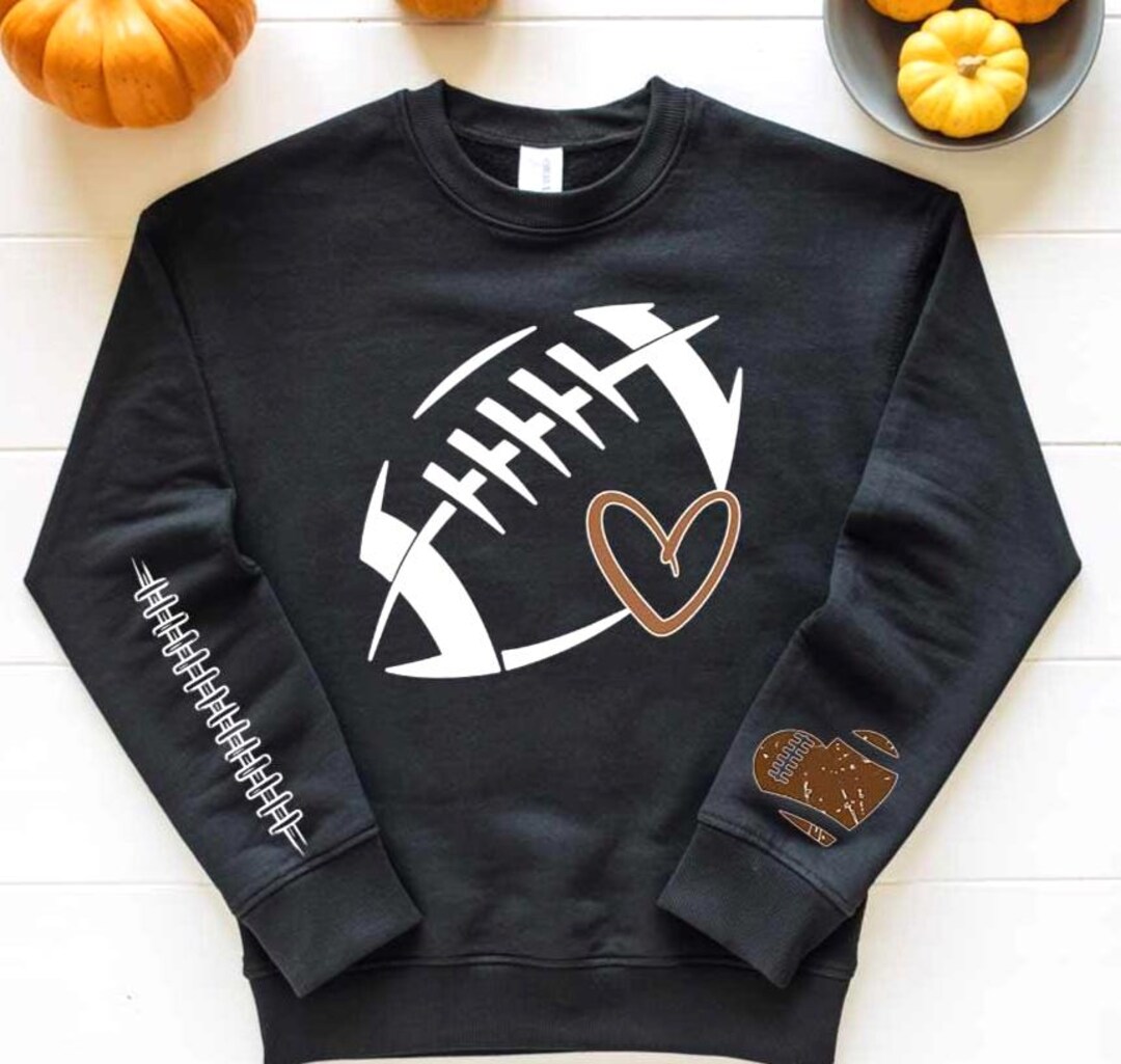 Football Heart SVG PNG Bundle With Stitched Sleeve Designs, Fall Sports ...
