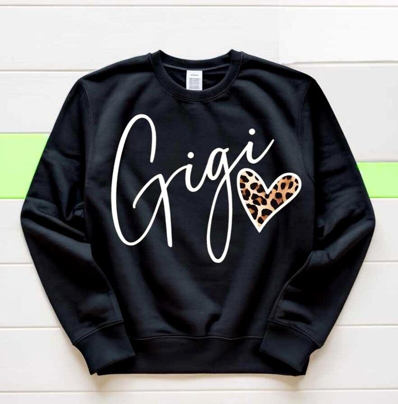Gigi SVG 3 Versions PNG Bundle Leopard Heart Script Design Sublimation ...
