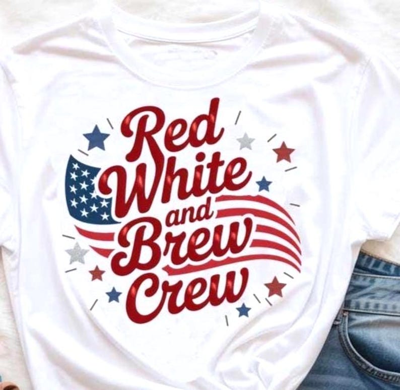 Red White and Brew Crew SVG PNG Bundle, USA Beer Lover Design, Matching ...