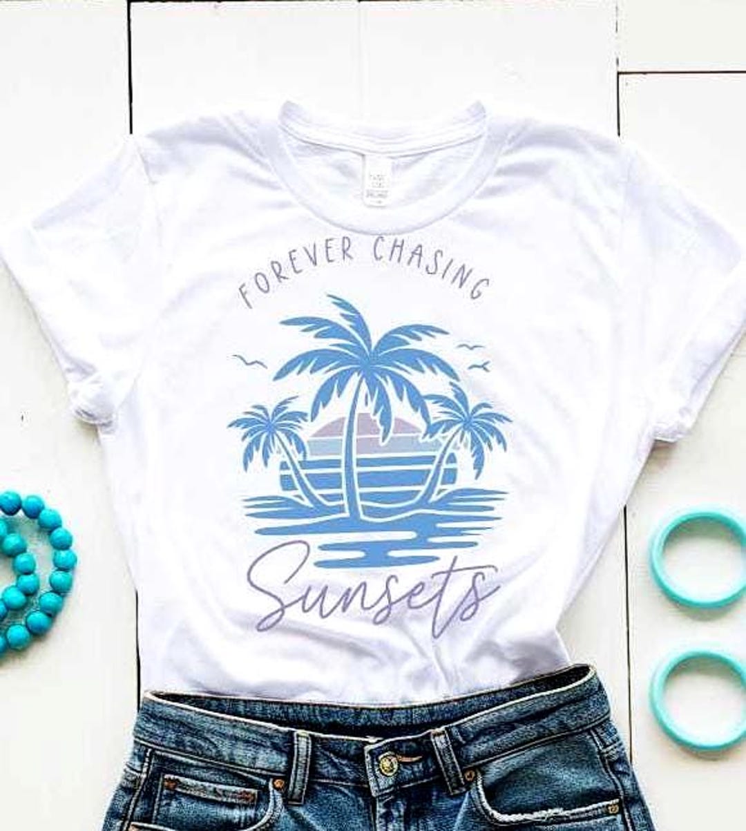 Sunset SVG PNG Forever Chasing Sunsets Retro Summer Beach for Cricut ...