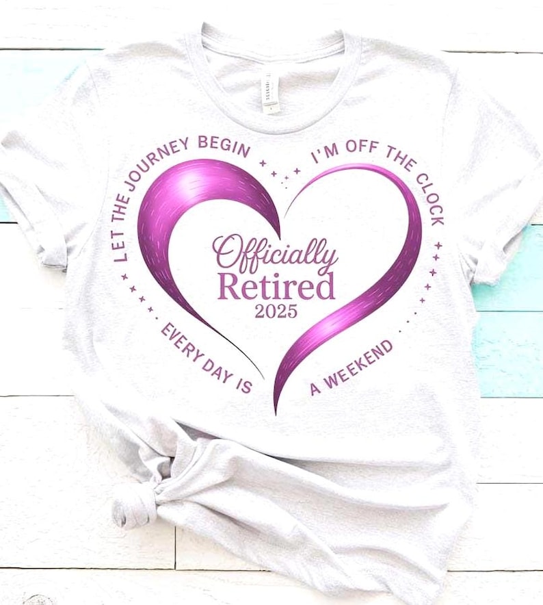 Retirement SVG PNG Retired 2025, Officially Retired Pink Heart Design ...
