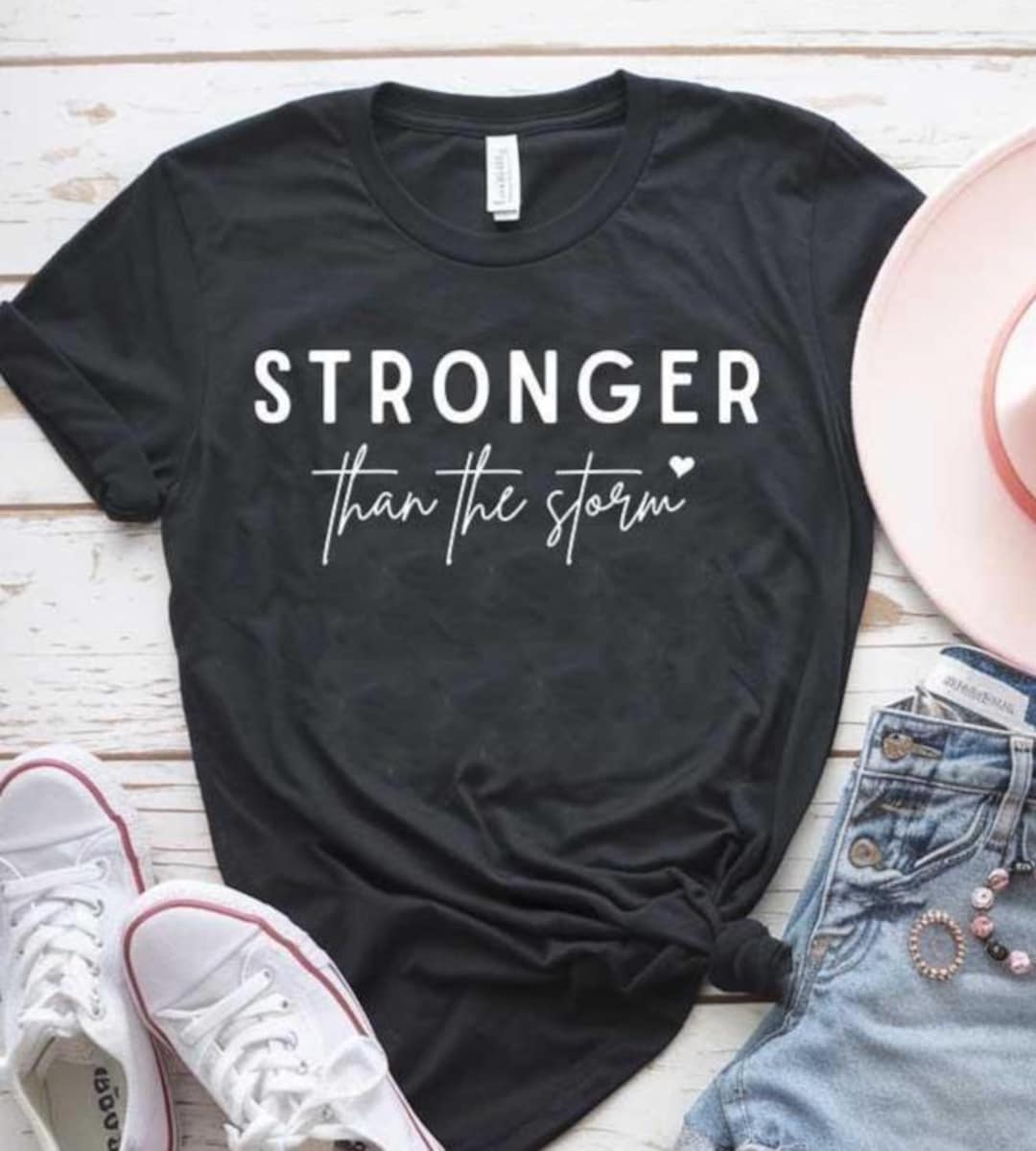 Stronger Than the Storm SVG PNG (in White), Inspirational Quote Cut ...