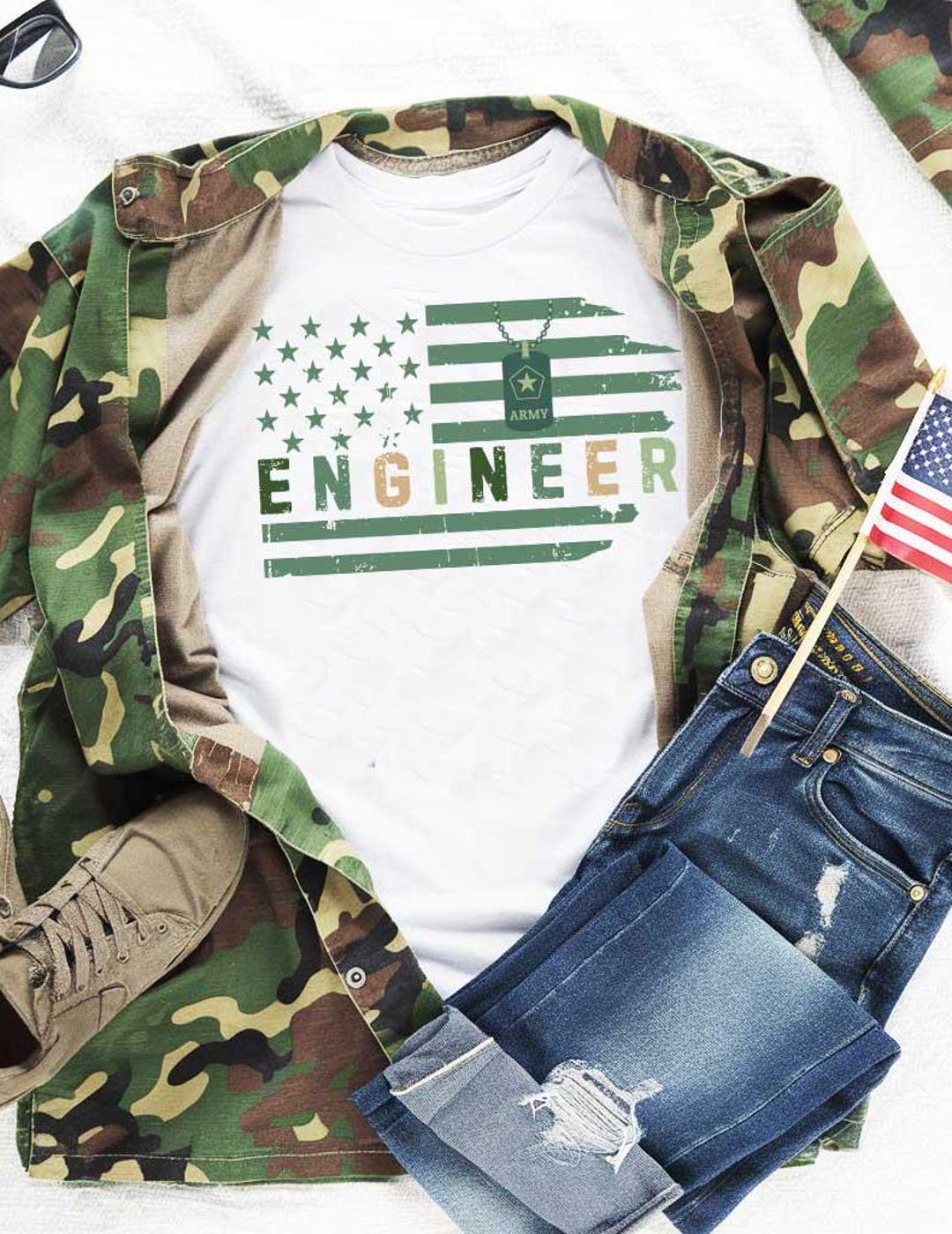 Army Engineer PNG SVG Military Engineering Graphic Army Green American ...