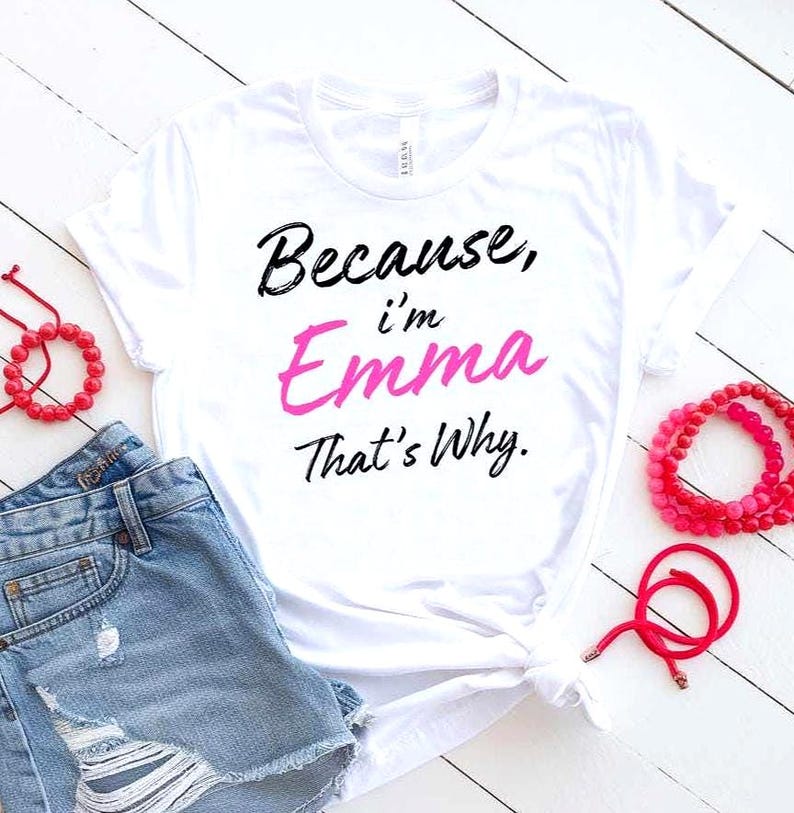 Emma SVG PNG Pink Handwritten Name, Personalized Girl Name Sassy Shirt ...