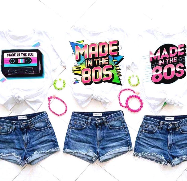 Made in the 80s SVG PNG Bundle, Vintage Eighties Shirts Crafts, Mix and ...