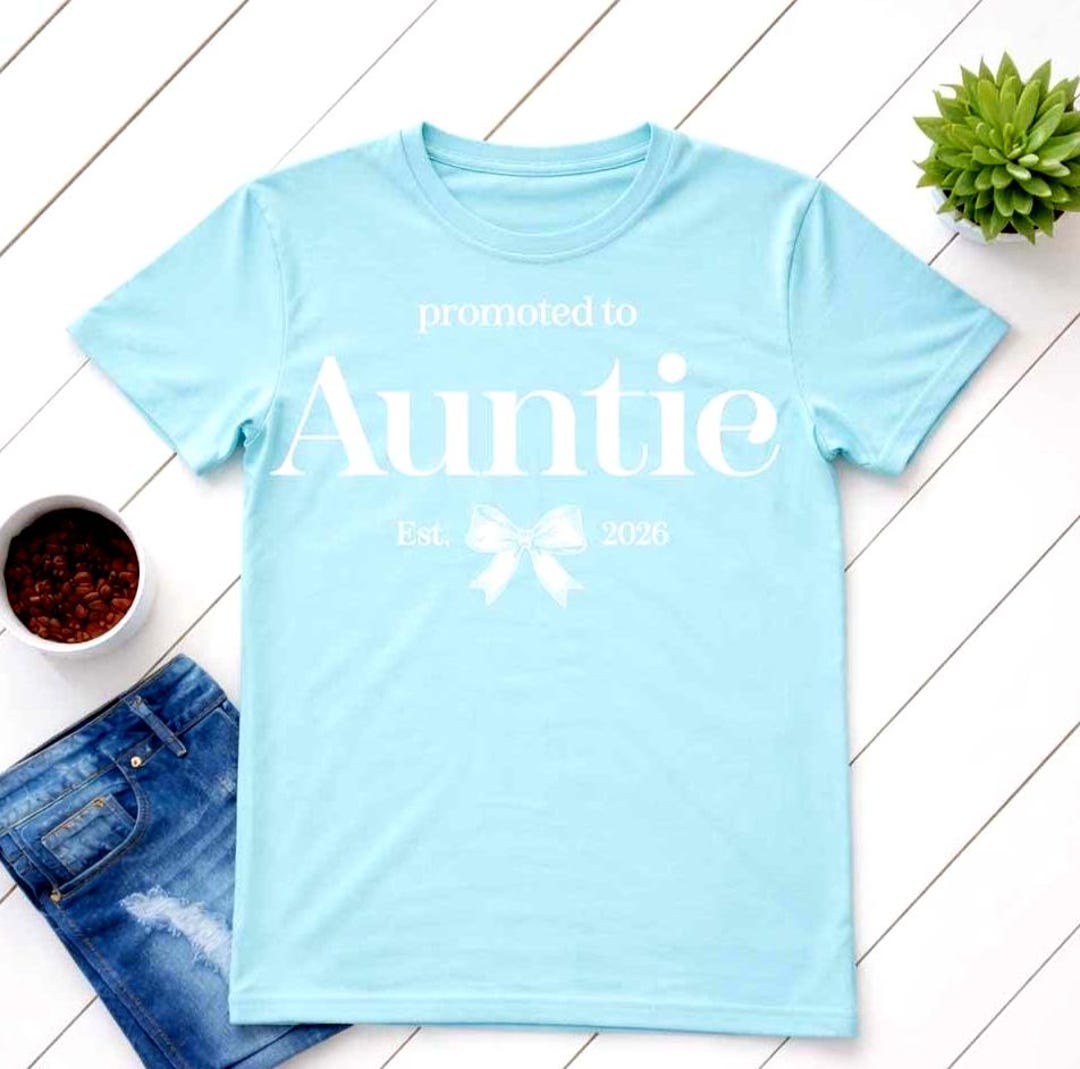 Auntie SVG 4 Versions PNG Bundle, Promoted to Auntie Est 2026 Pregnancy ...