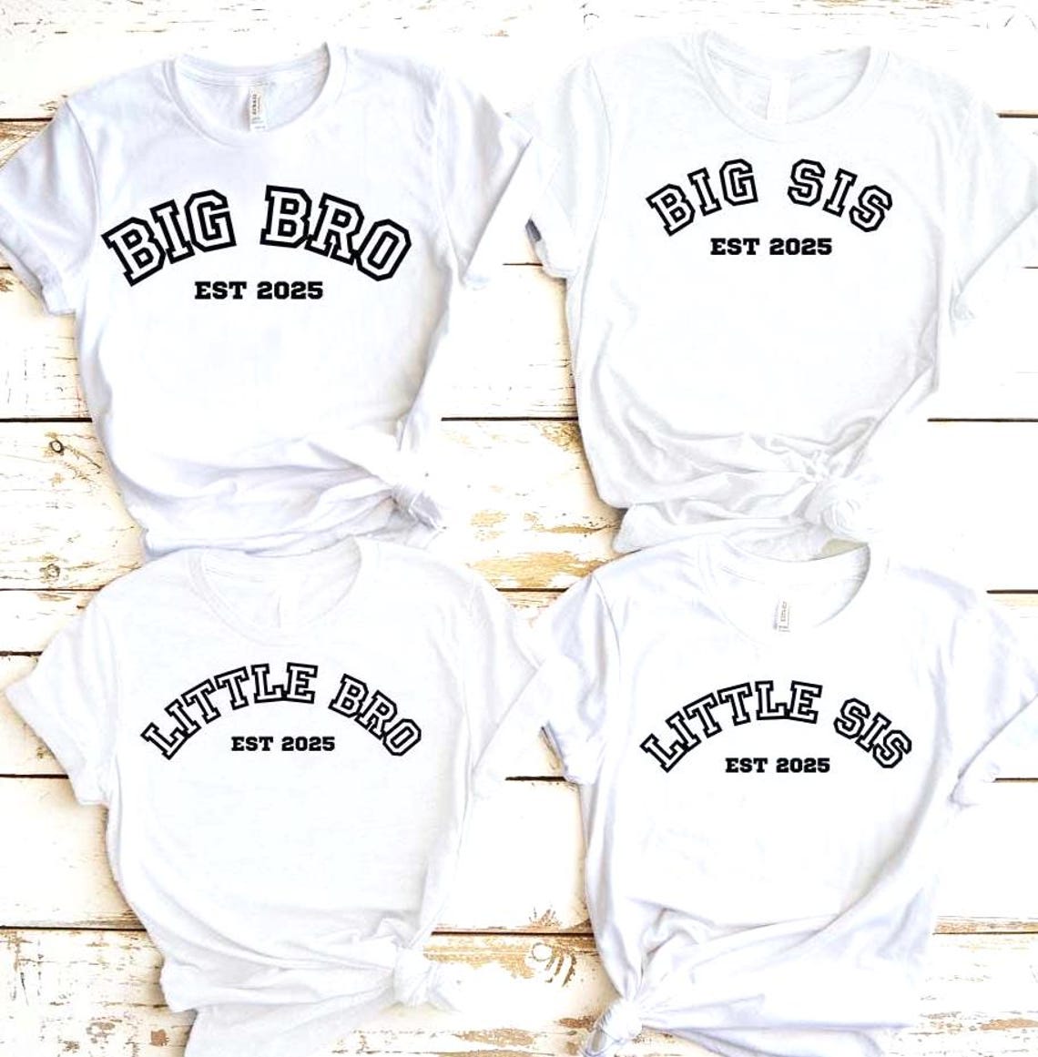 Big Sister SVG PNG Bundle Big Sis, Little Sis, Big Bro, Little Bro Matching Family Designs for ...