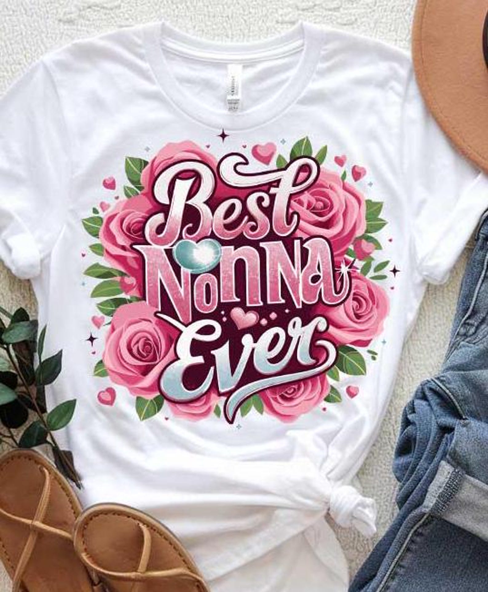 Nonna SVG PNG Bundle Sparkly Floral Lettering "best Nonna Ever", Mother’s Day Gift, Grandma ...