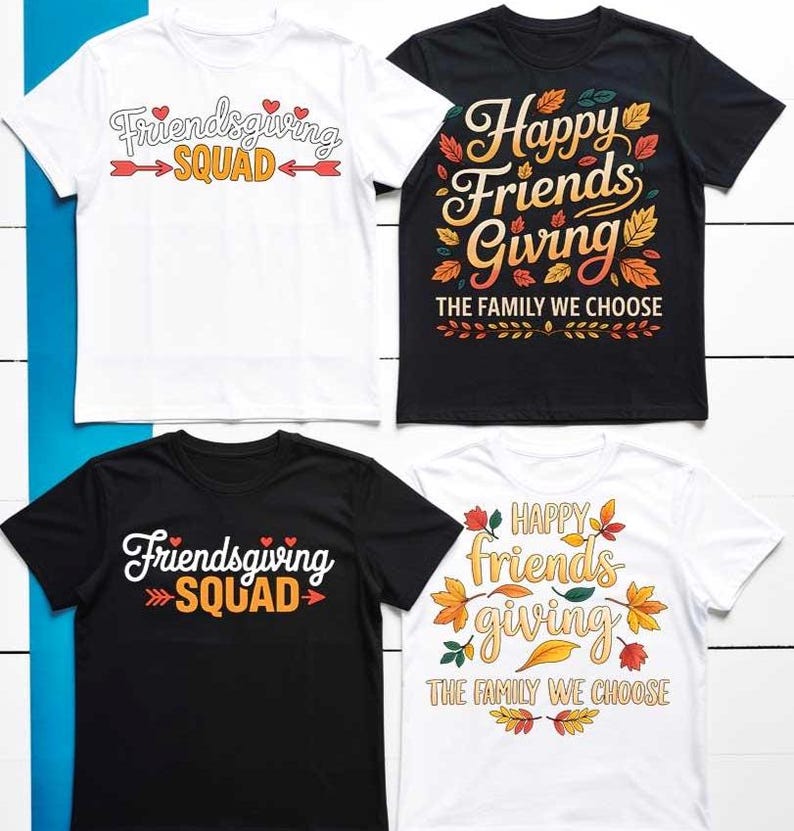 Friendsgiving SVG PNG 4 Versions Bundle Thanksgiving Group Shirts ...