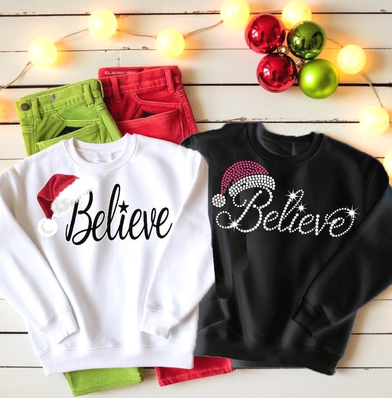 Believe SVG 4 Variations PNG Bundle Mix and Matching Holiday Shirts - Etsy